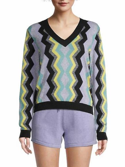 Minnie Rose | Sweaters | New Minnie Rose Vertical Chevron Sweater In ...